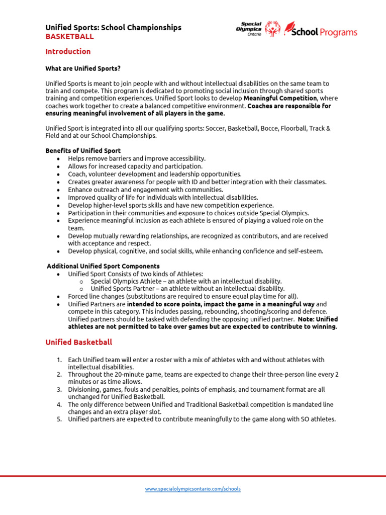 Unified Basketball School Championship Qualifiers One Pager | PDF | Sports