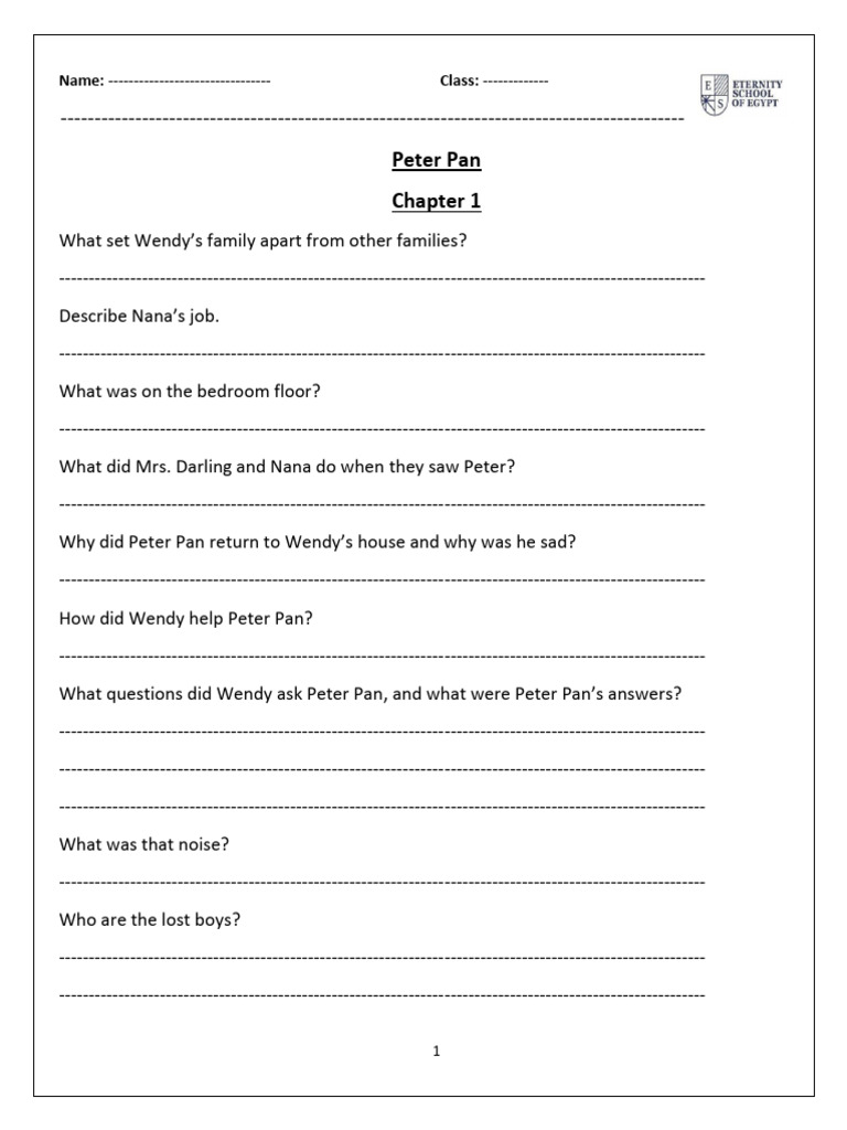 Peter Pan (Chapter 1) | PDF | Peter Pan | Wendy Darling