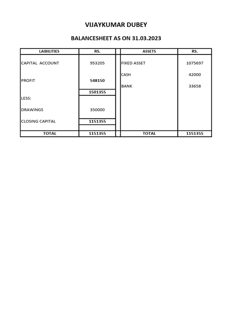 BALANCESHEET 2023 | PDF