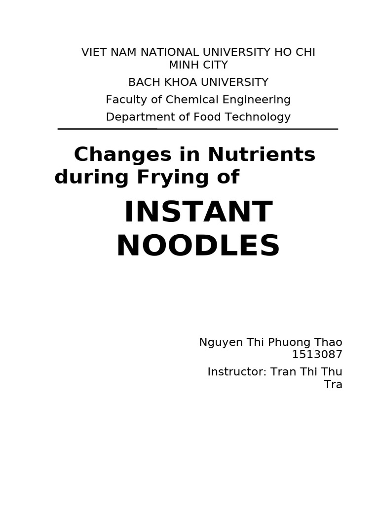 Nutrient Changes in Fried Noodles | PDF | Starch | Amino Acid