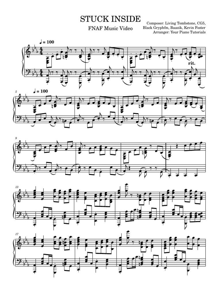 Stuck Inside: FNAF Piano Tutorial | PDF