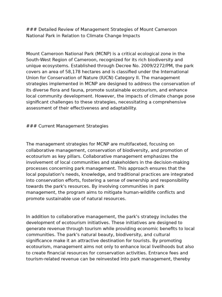 Strategies MCNP | PDF | Climate Resilience | Conservation Biology