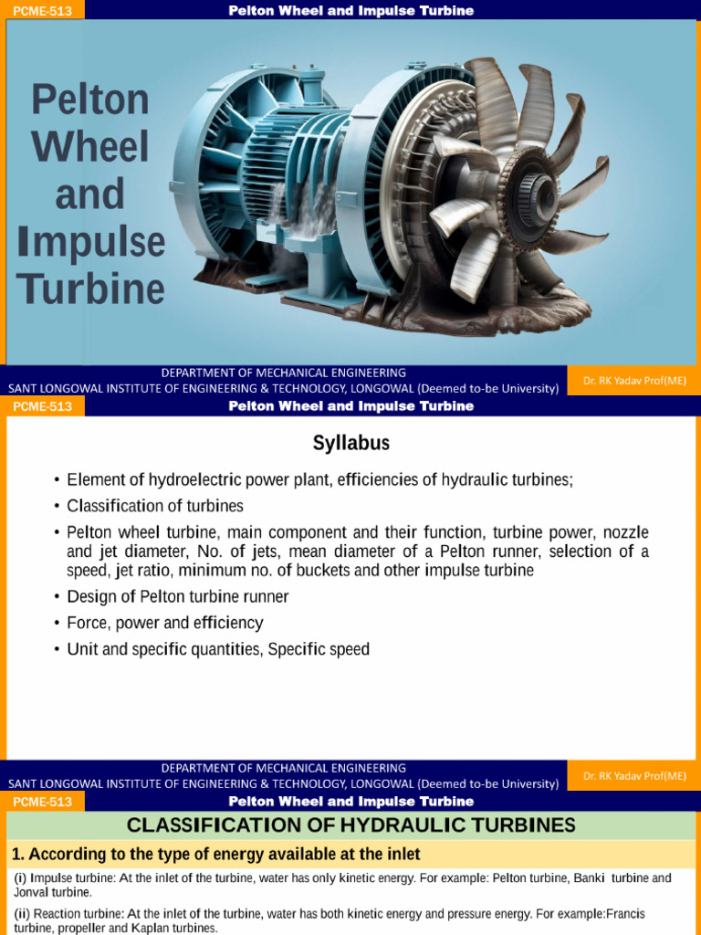Pelton Wheel and Impulse Turbine | PDF