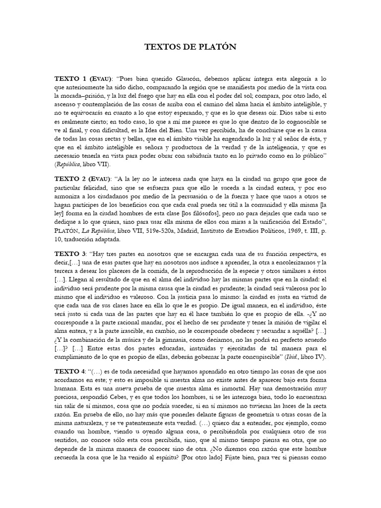 TEXTOS DE PLATÓN | PDF | Platón | Alma