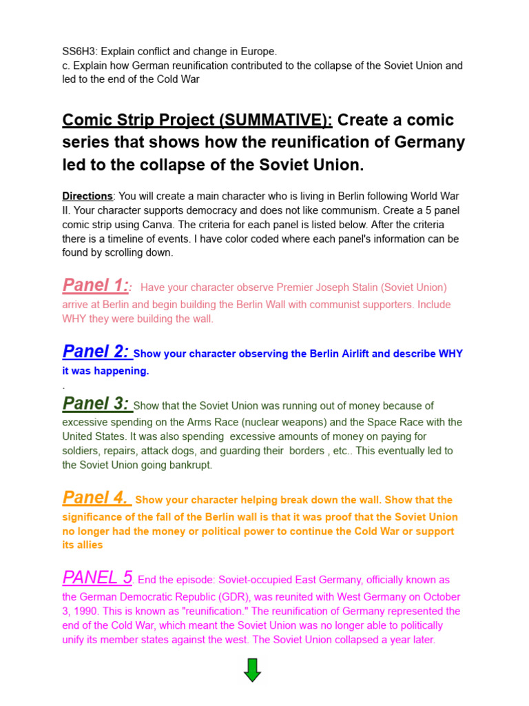 Comic Strip Project Directions Canva | PDF | Cold War | Soviet Union