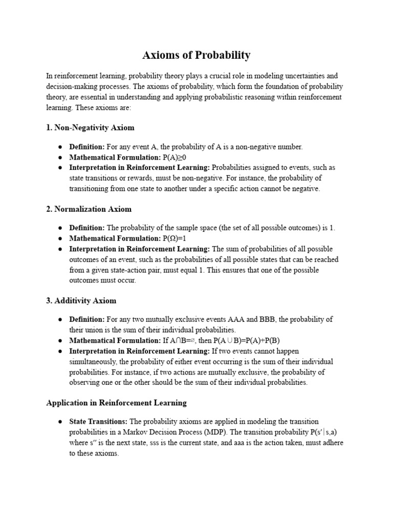 1.1axioms of Probability | PDF | Probability | Expected Value