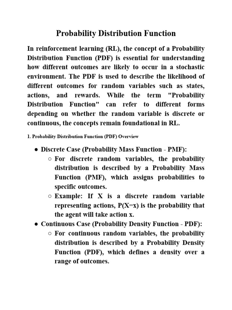1.4probabity Distribution Function | PDF | Probability Distribution ...