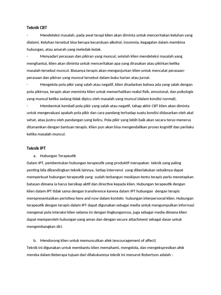 Teknik Metode Terapi | PDF