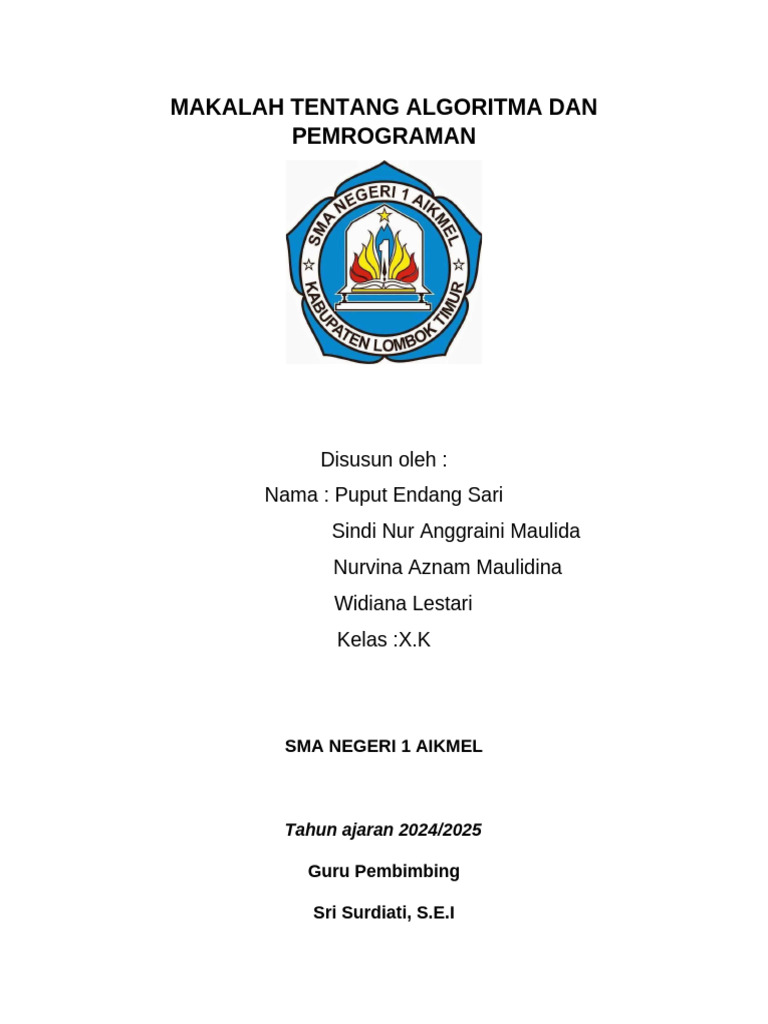 Makalah Algoritma Dan Pemrograman | PDF