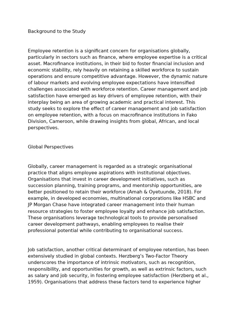 Background To THR Study 1 | PDF | Employee Retention | Employment
