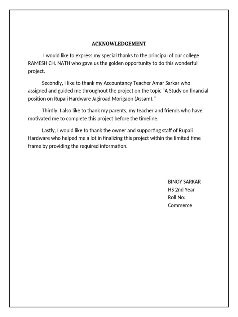 Acknowledgement | PDF