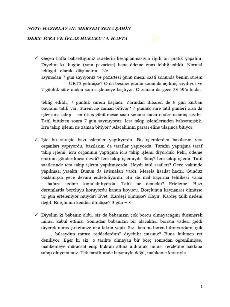 İcra Ve İflas 4.hafta 2 | PDF