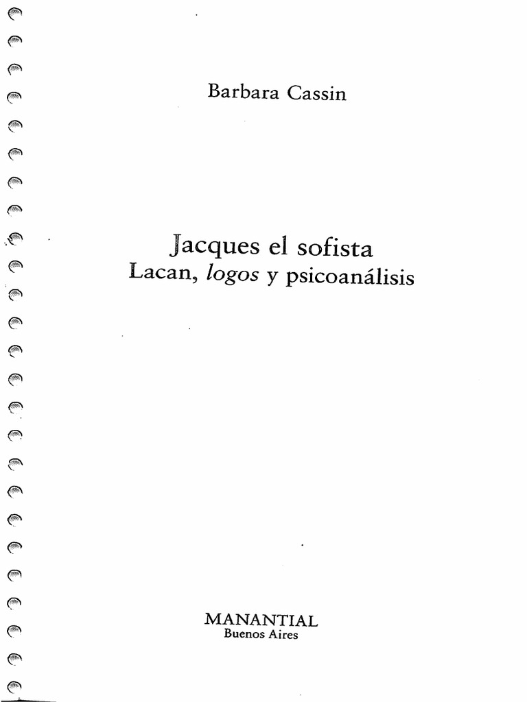 Cassin B. Jacques El Sofista. Capítulo 5. | PDF