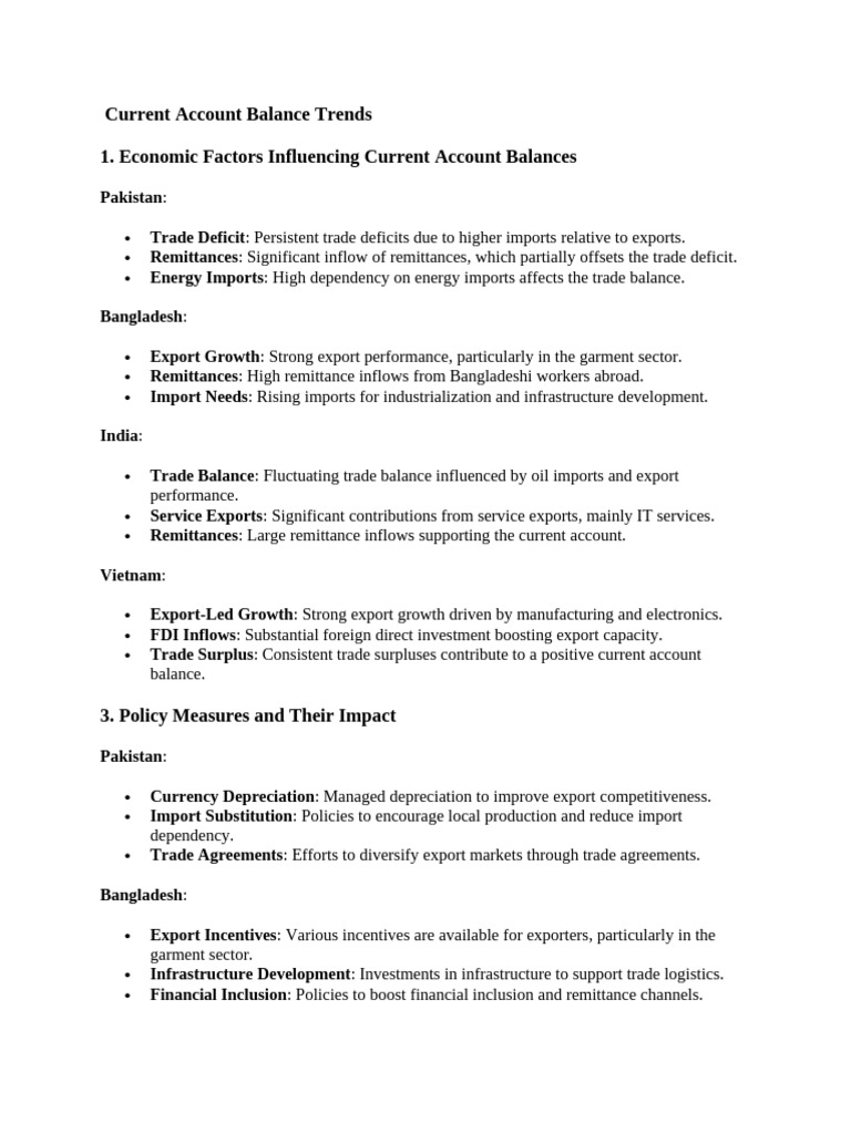 PROJECT Current Account Balance Trends | PDF | Balance Of Trade ...