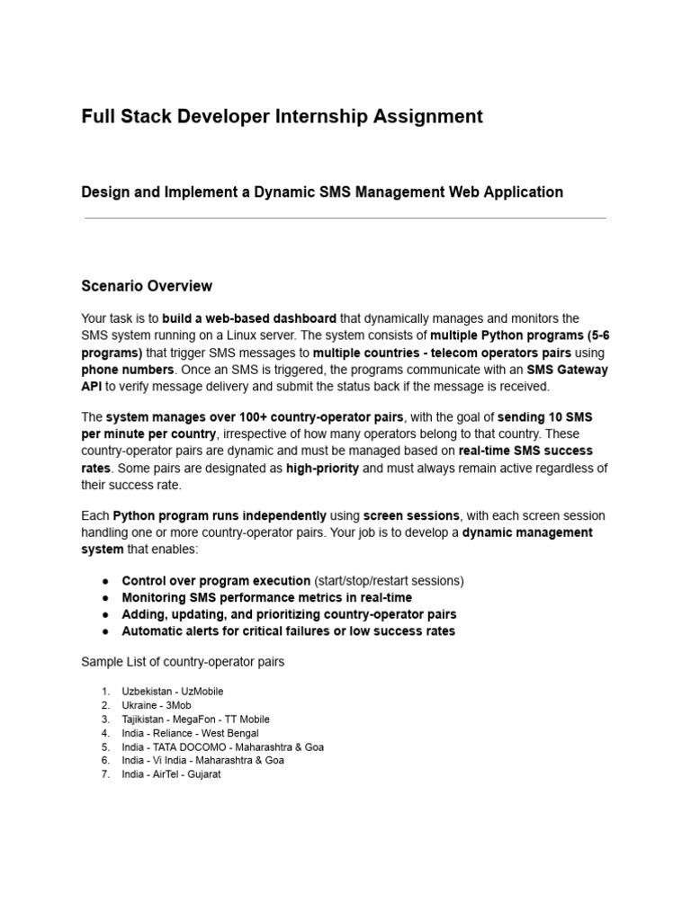 Advance Full Stack Developer Internship Assignment | PDF | Databases | Computing