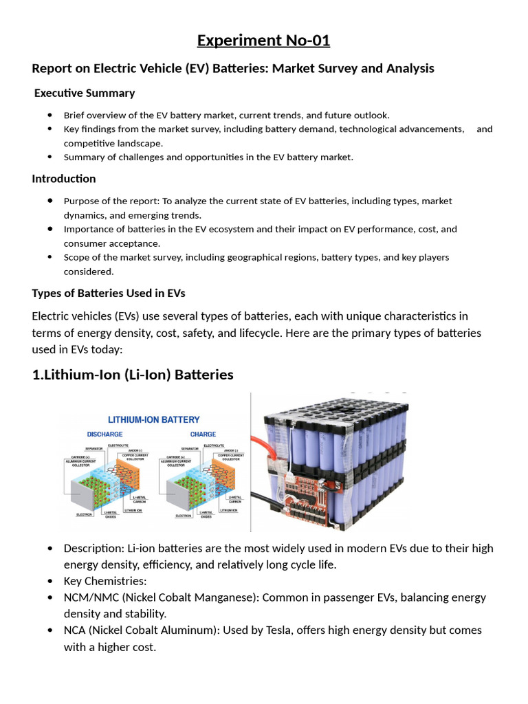 EV Battery Market Analysis Report | PDF | Electric Vehicle | Hybrid Vehicle