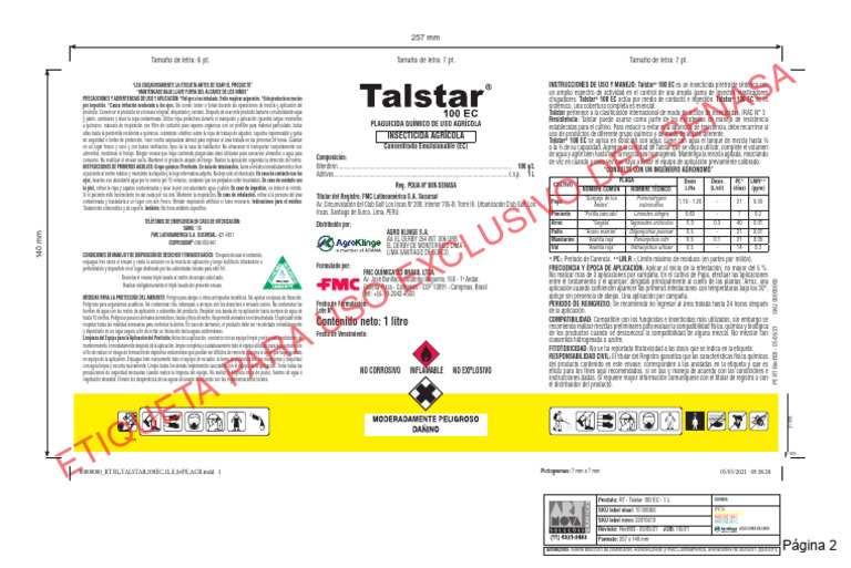 Talstar 100 Ec - 1l | PDF | Agua | Insecticida
