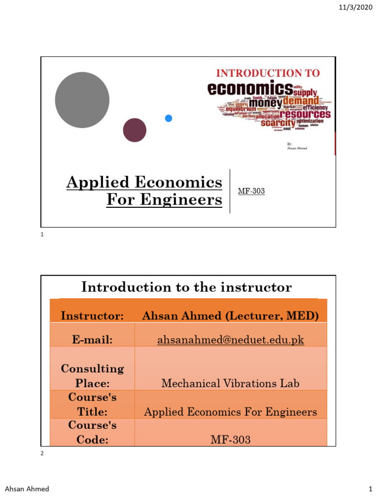 Lecture-1 Intoduction To Economics | PDF | Elasticity (Economics ...