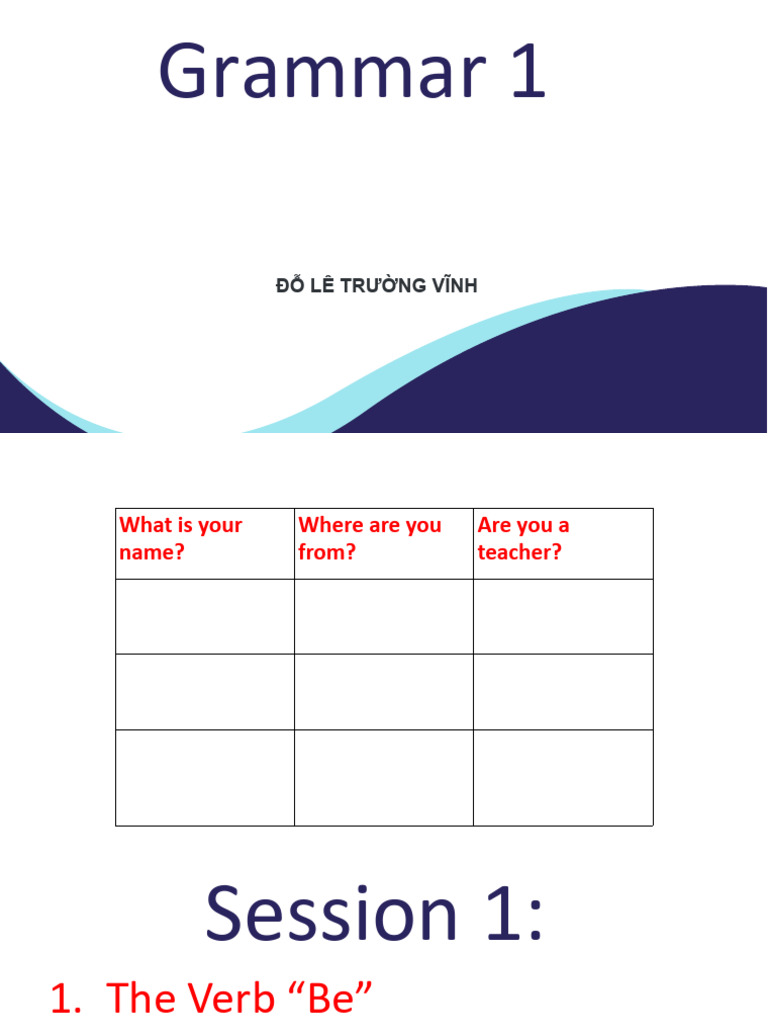 Session 1 | PDF | Grammatical Tense | Adjective