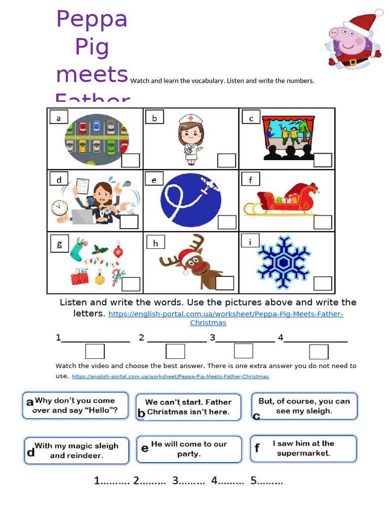Peppa Pig Meets Father Christmas Activities | PDF