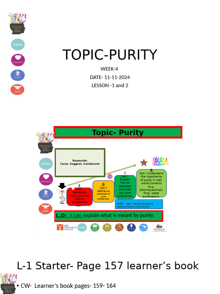 UPDATED Year 8 Week - 4 Purity | PDF | Climate | Chemical Substances