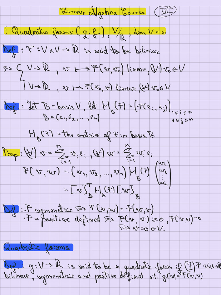 Linear Algebra Course 2911 | PDF
