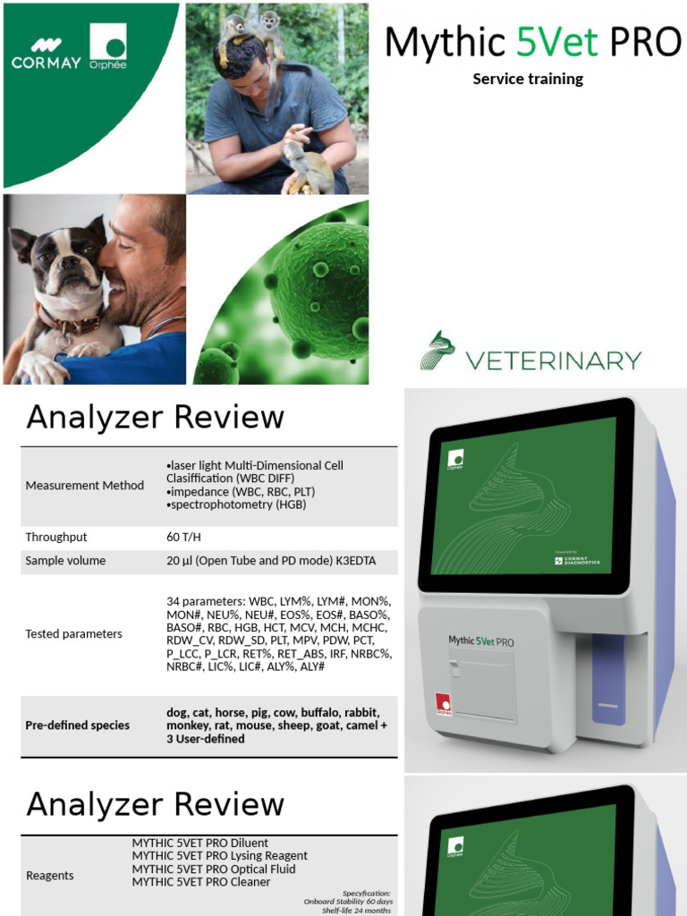 Mythic 5 Vet Pro Analyzer Overview | PDF | White Blood Cell | Hematology
