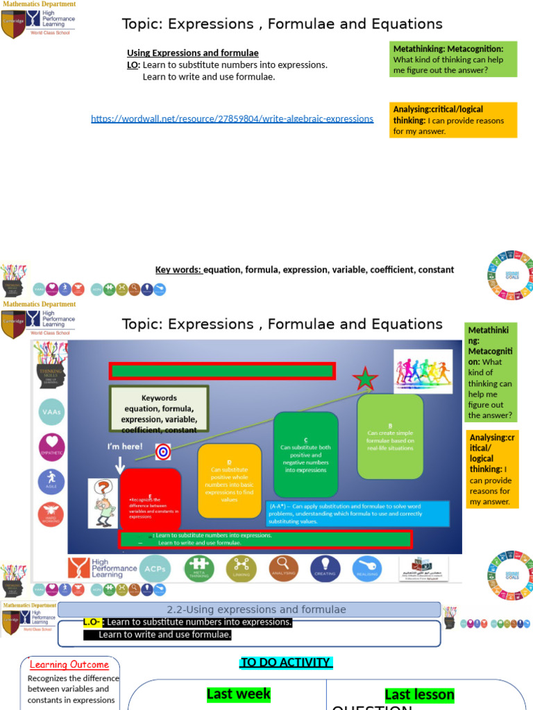 Mathematics PPT - Year 7-HT2 - Constructing Expressions - Ls 2 | PDF ...