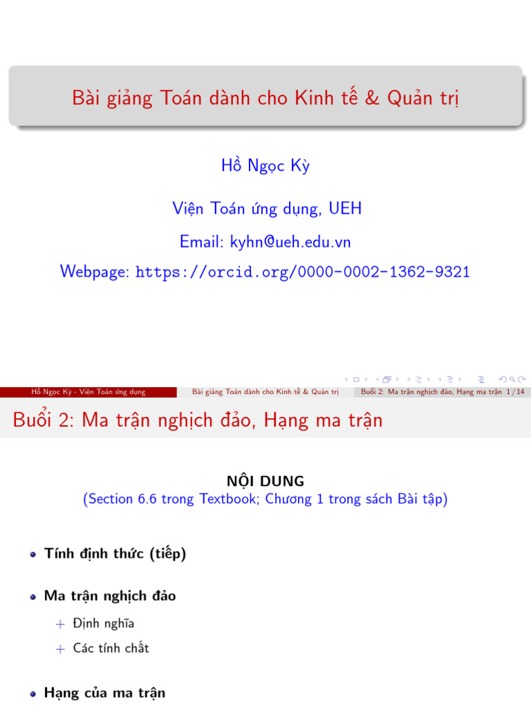 Toan KT QT - Buoi 2 | PDF
