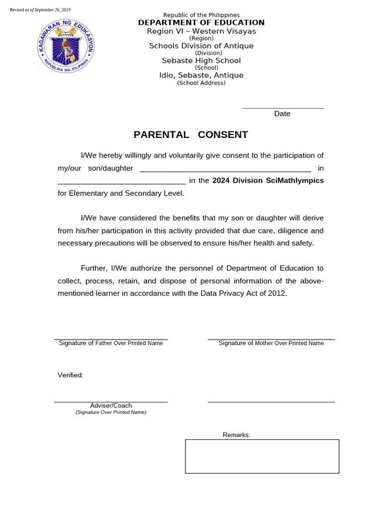 SciMath Parents Concent | PDF