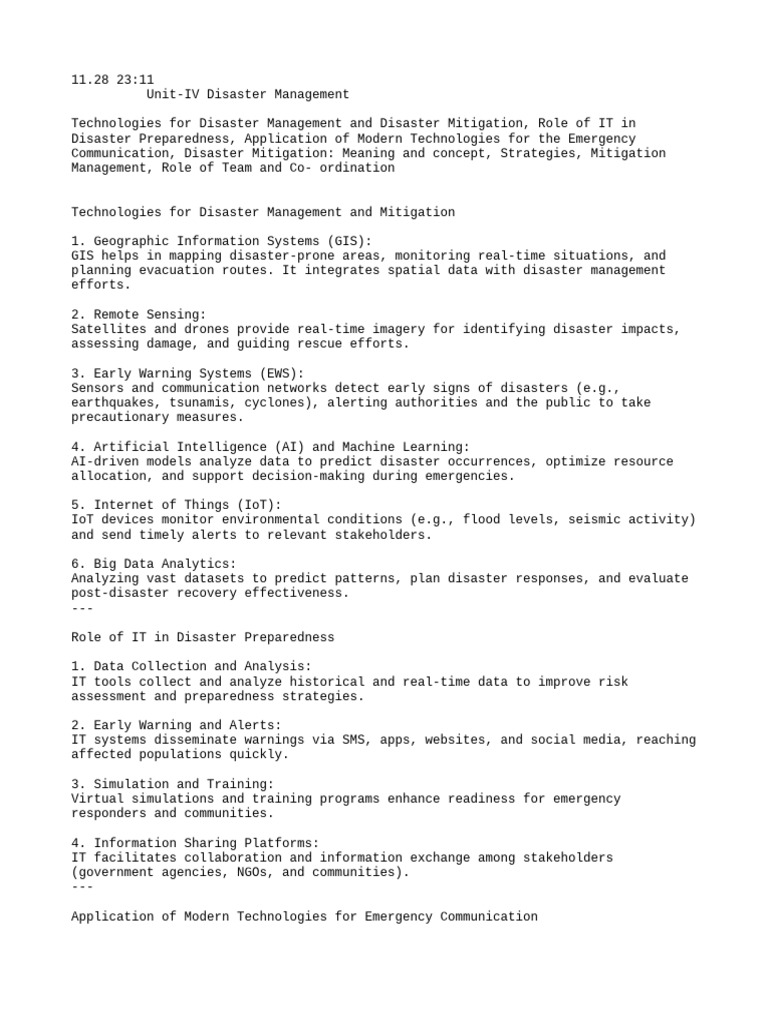 Disaster Management | PDF | Emergency Management | Internet Of Things