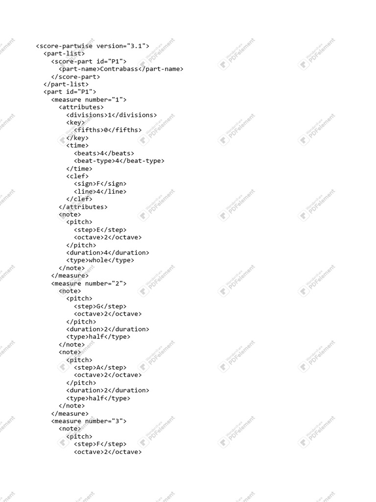Suma Pankara Contrabass - Musicxml | PDF
