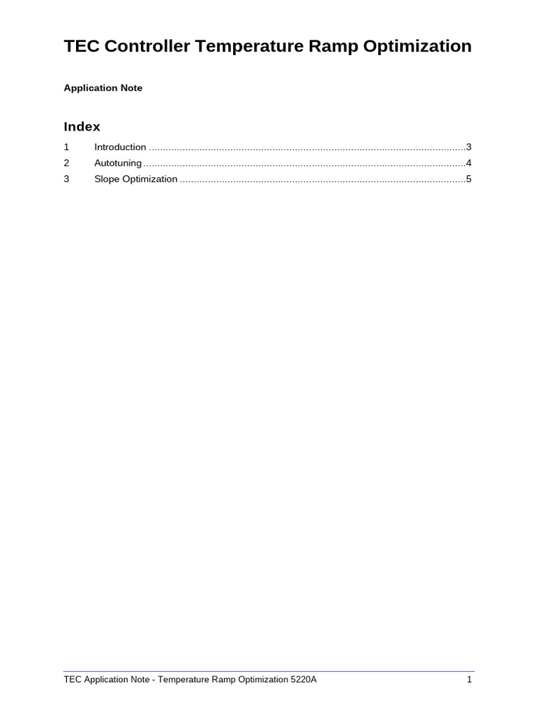 TEC Application Note - Temperature Ramp Optimization 5220A | PDF ...