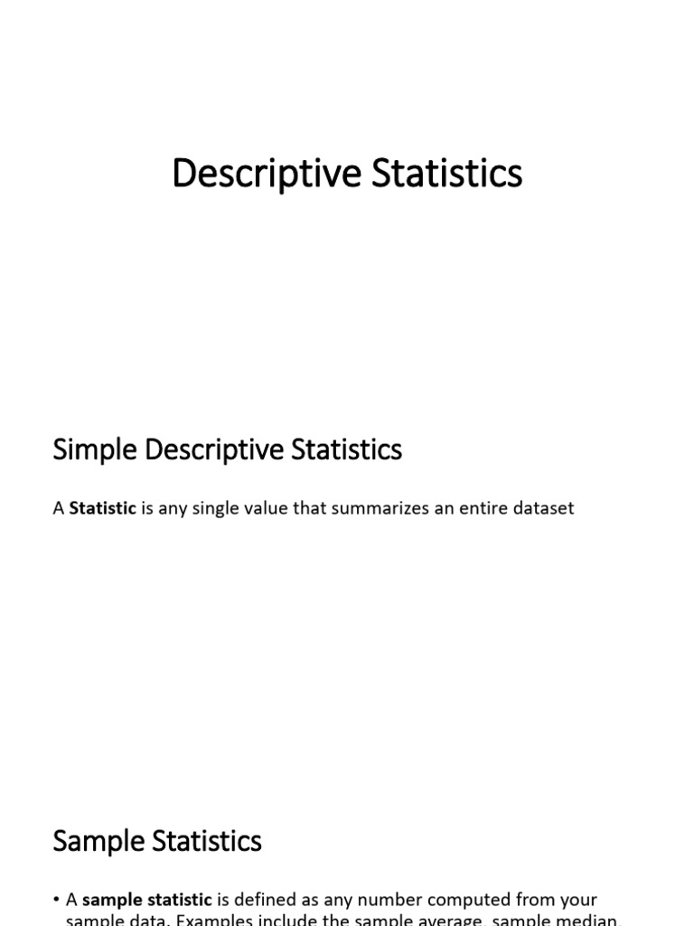 Descriptive Statistics | PDF | Level Of Measurement | Statistics