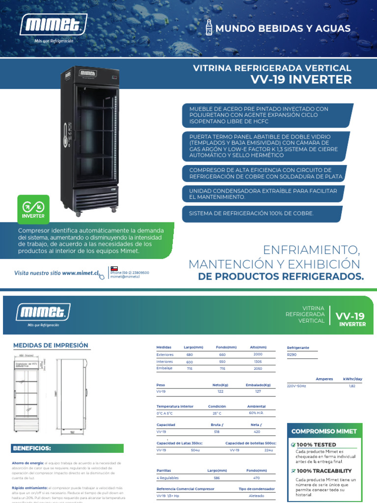 Mimet VV 19 Inverter | PDF | Refrigeración