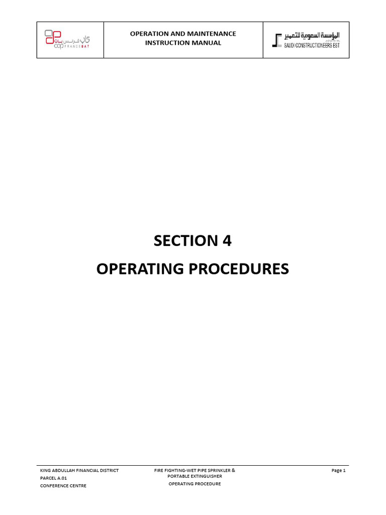 04 Operating Procedures | PDF | Pump | Fire Sprinkler System
