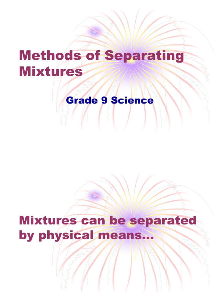 Methods of Separating Mixtures | PDF
