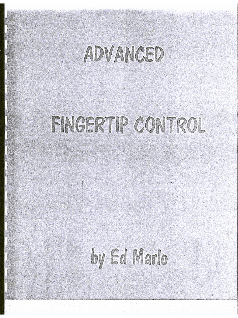 Ed Marlo, Advanced Fingertip Control | PDF