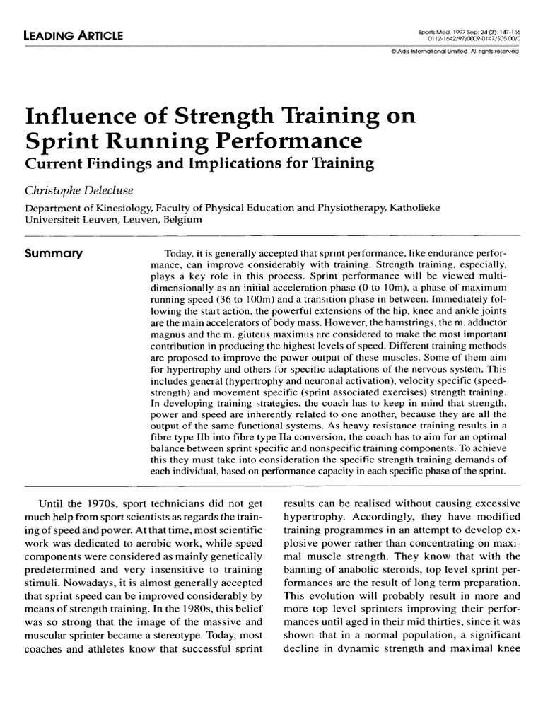Influence of Strength | PDF | Strength Training | Running