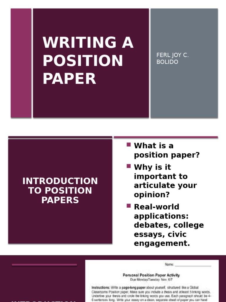 How to Write a Position Paper | PDF | Argument | Thesis