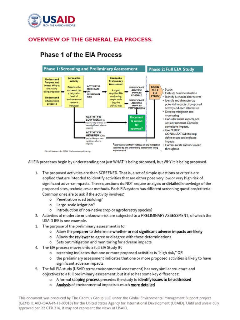 Overview_of_the_general_EIA_Process | PDF | Environmental Impact Assessment | Risk
