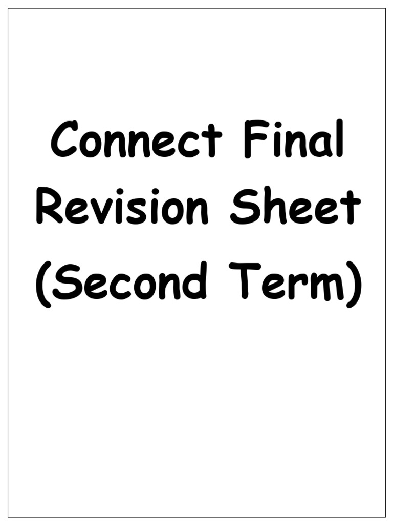 Connect Final Revision Sheet Term 2 | PDF | Elephant