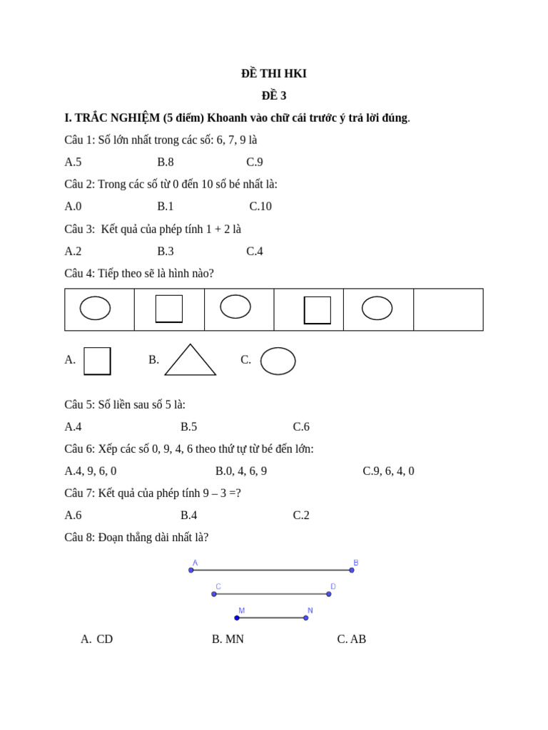 ĐỀ 3 HKI | PDF