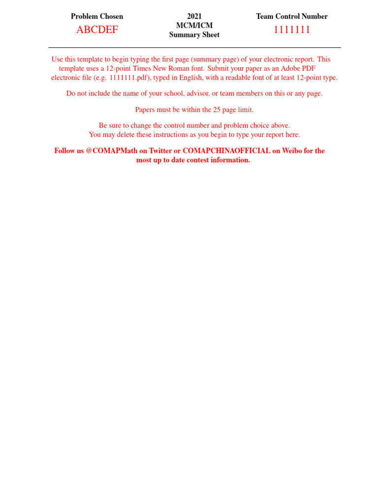 MCM-ICM_Summary | PDF