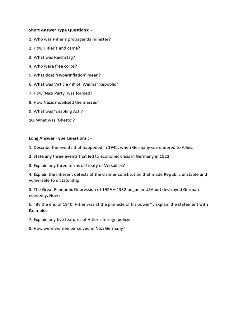 Nazism and The Rise of Hitler | PDF