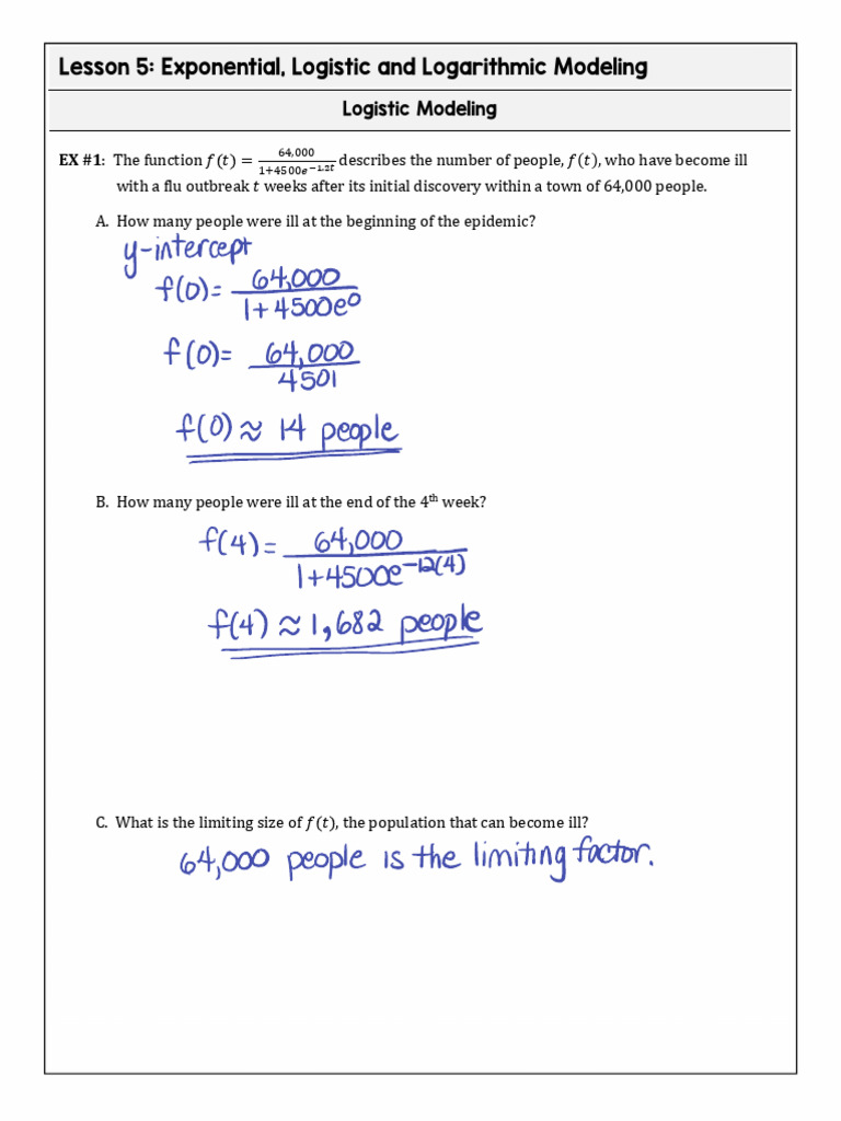 Notes 3.5-Exponential Logarithmic Modeling Key | PDF | Applied Mathematics