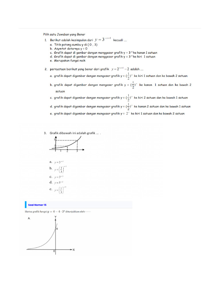 Grafik Fungsi Eksponen | PDF