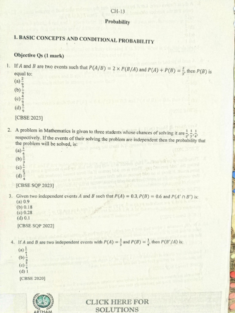 PROBABILITY QUESTIONS | PDF