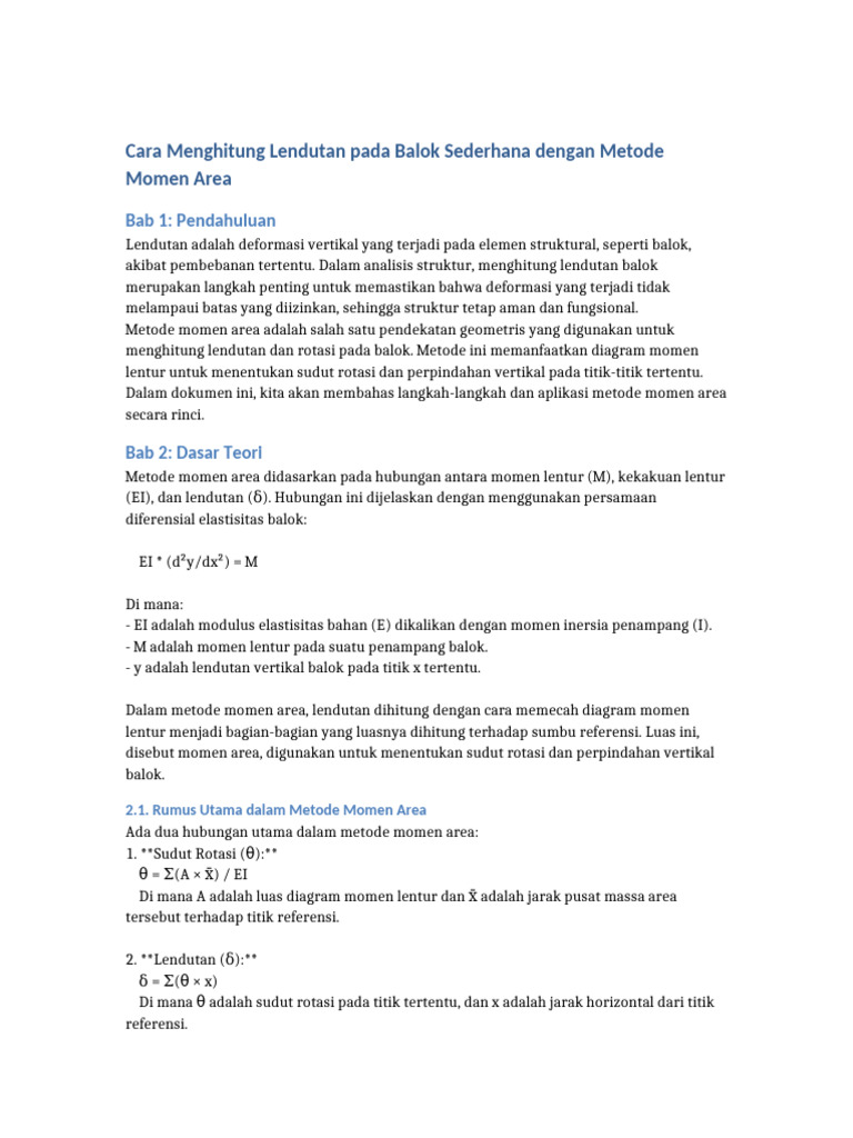 Cara_Menghitung_Lendutan_Metode_Momen_Area_Rinci | PDF
