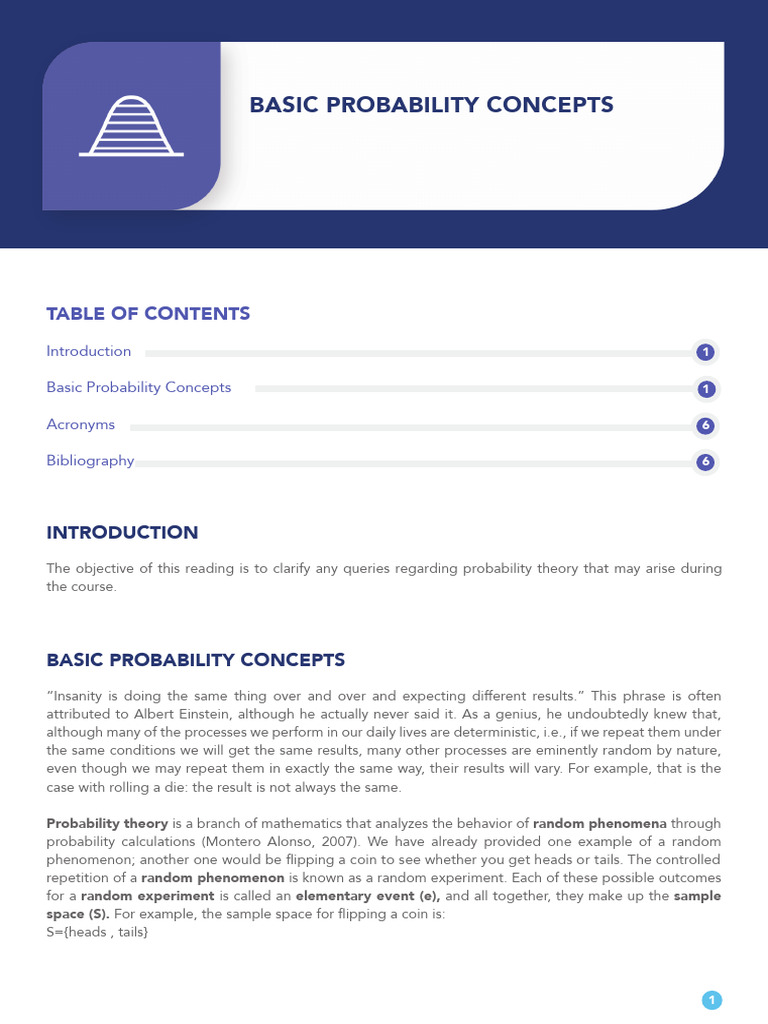 Basic Probability Concepts | PDF | Probability Distribution | Random Variable